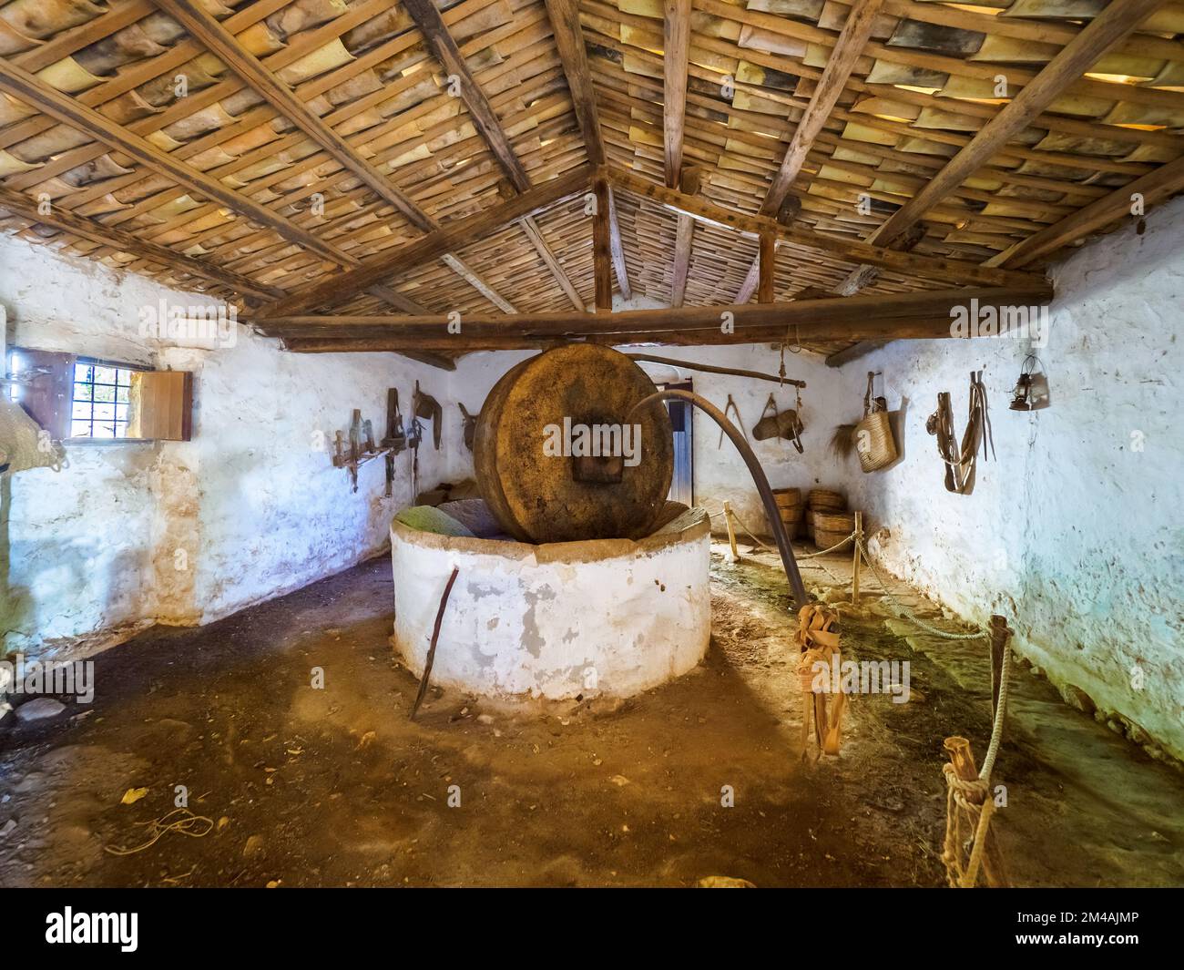 Oil crusher - Open-air museum at the Scurati Caves or “Grotta ...