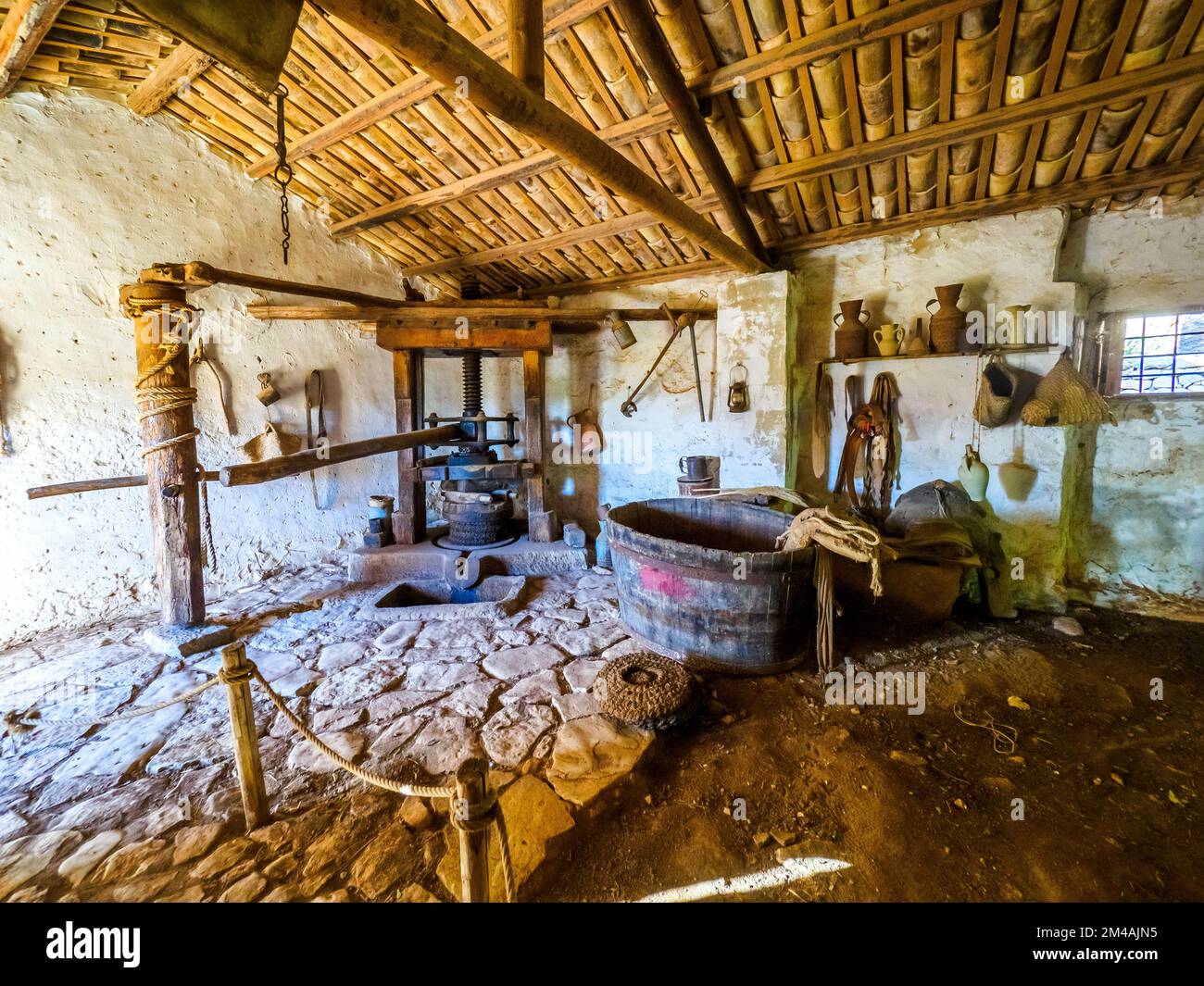 Oil crusher - Open-air museum at the Scurati Caves or “Grotta ...