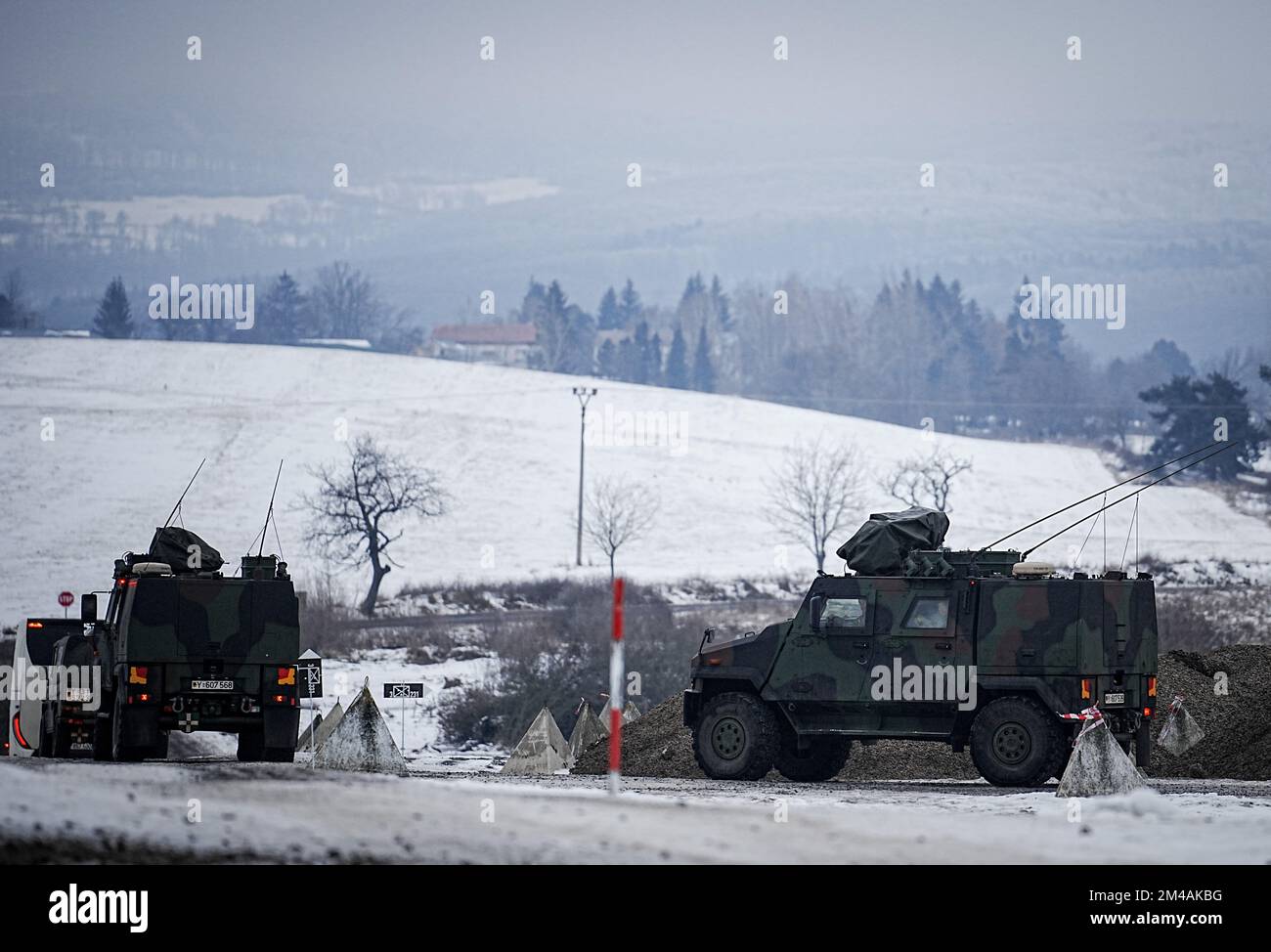 Lest, Slovakia. 20th Dec, 2022. German Army Eagle vehicles leave the ...