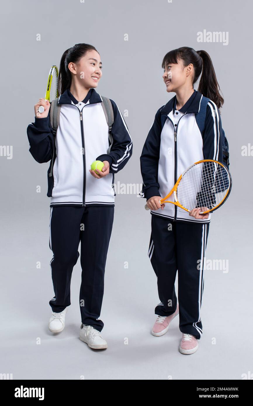 Teenager playing tennis at school hi-res stock photography and images ...