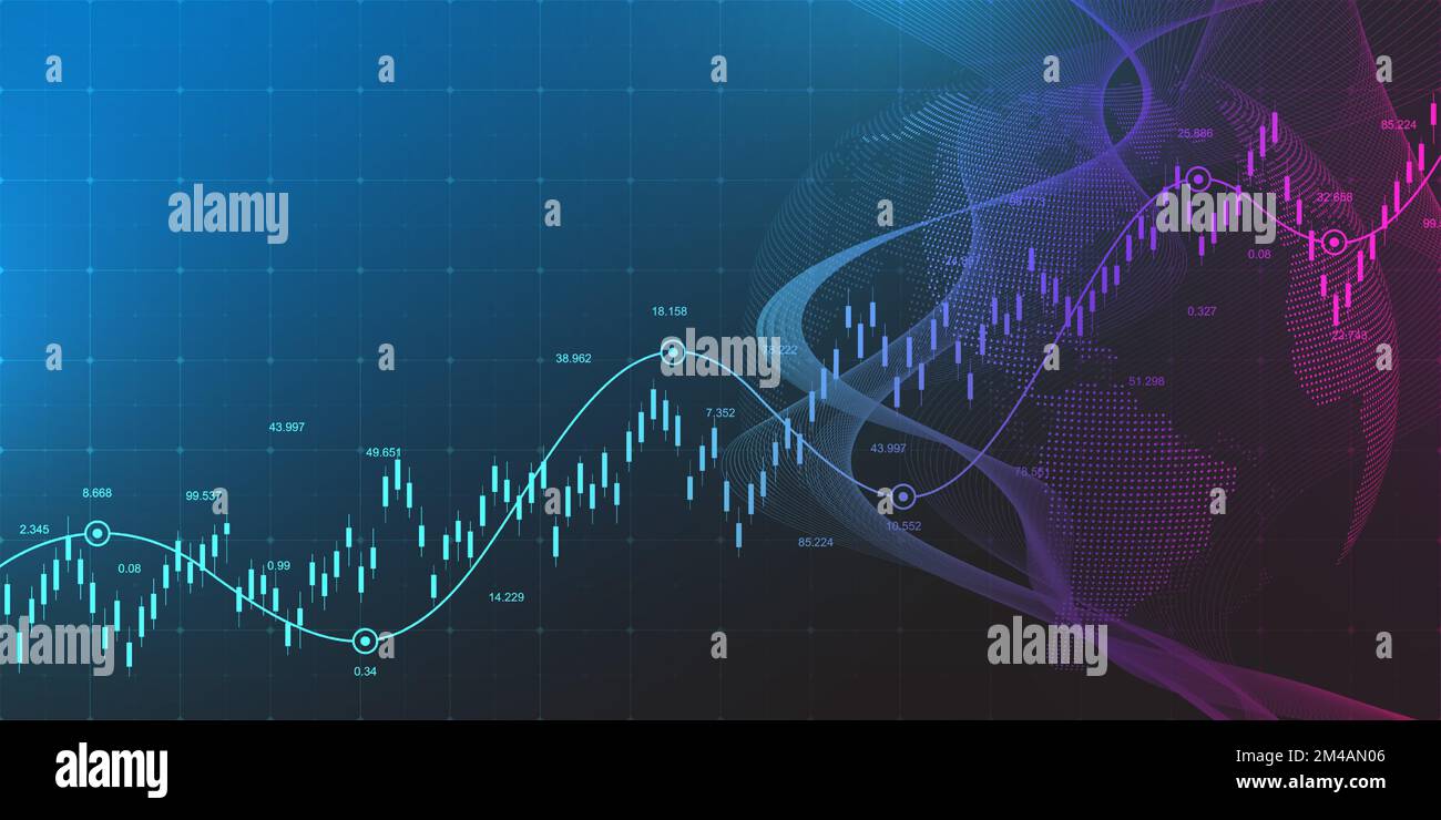 Financial data graph chart background. Business background with ...
