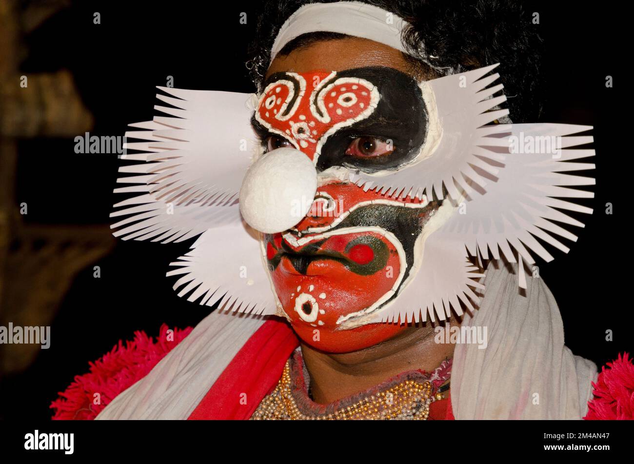 The make up of the Kathakali-character Bali step by step Stock Photo ...