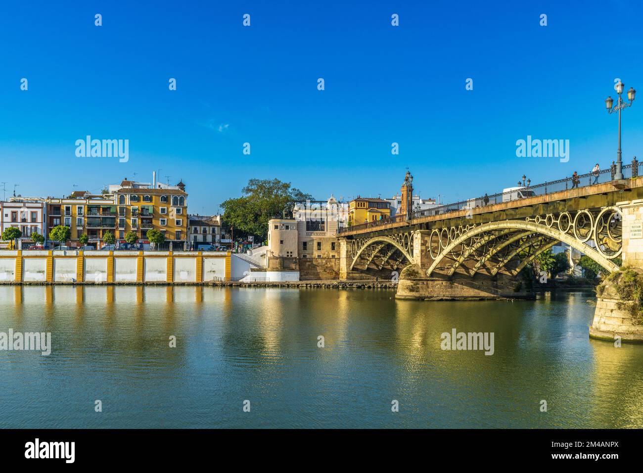 Seville, Spain, March 10, 2022. Guadalquivir river and Triana ...