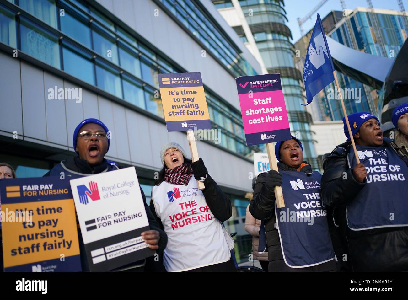 Members of the Royal College of Nursing (RCN) on the picket line ...