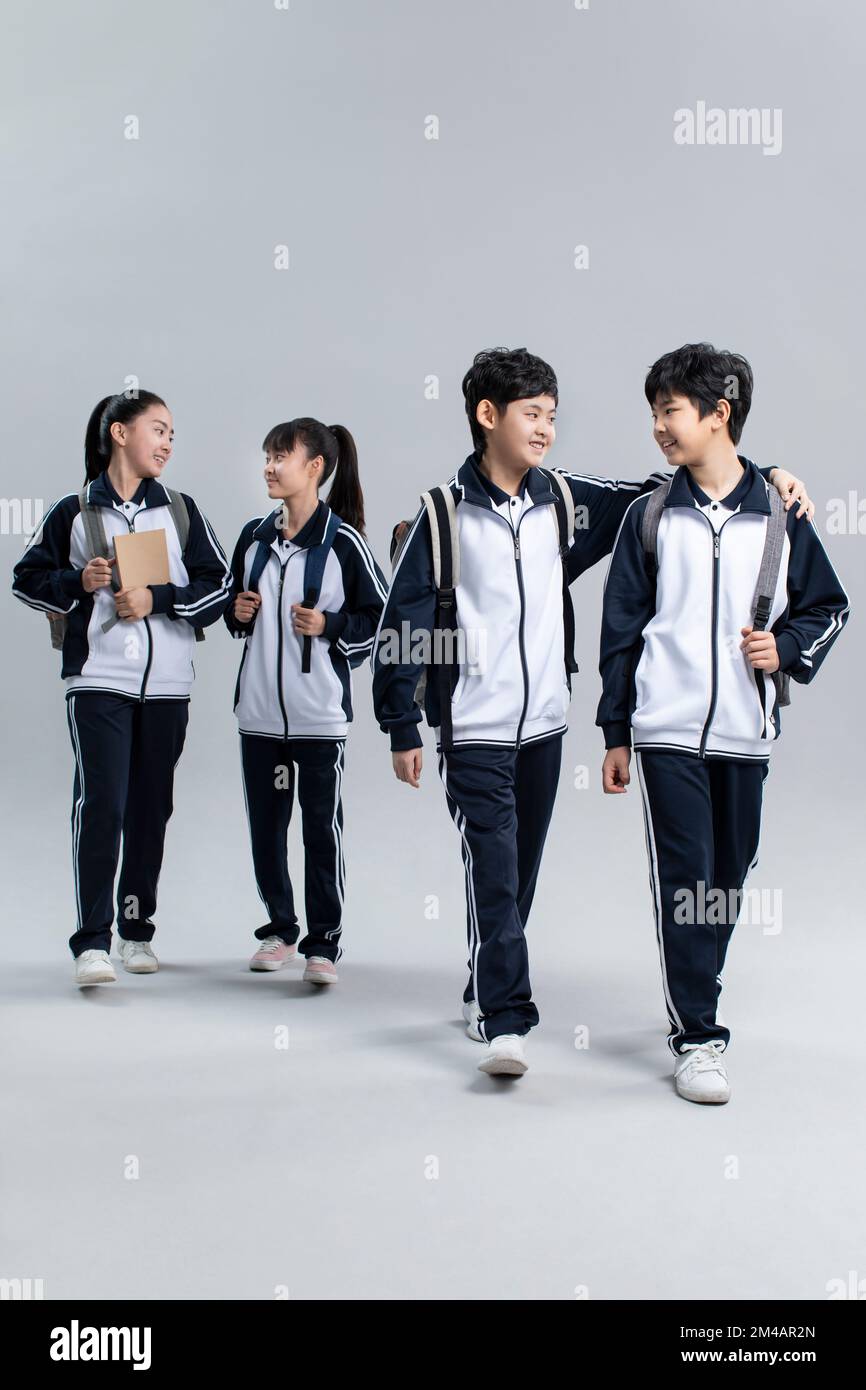 Chinese school uniform student walking hi-res stock photography and ...