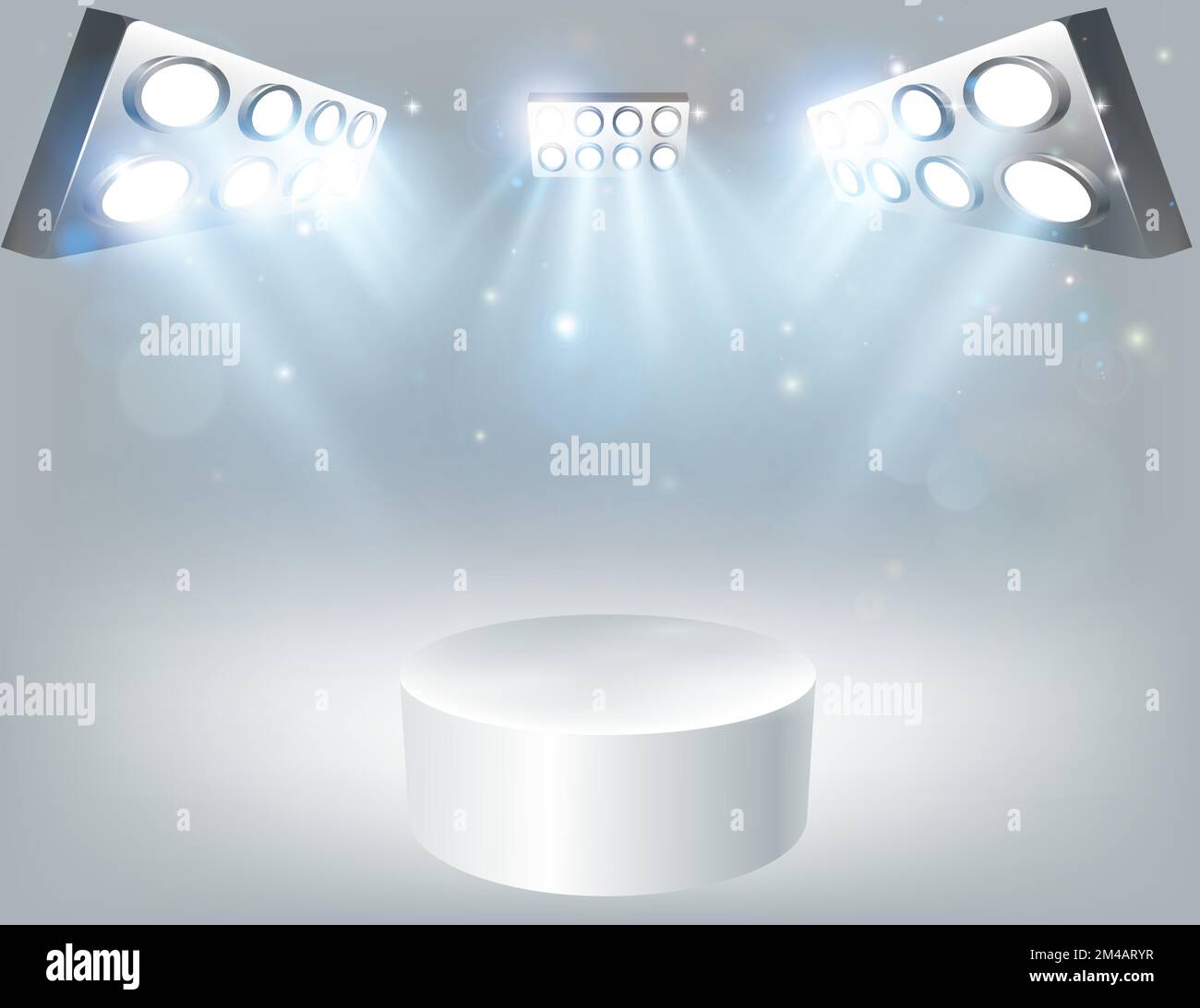 Platform Podium White Background Spotlight Lights Stock Vector Image ...