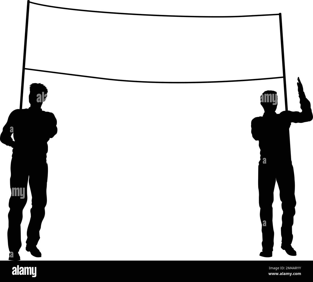 Banner Silhouette Protestors at March Rally Strike Stock Vector Image ...