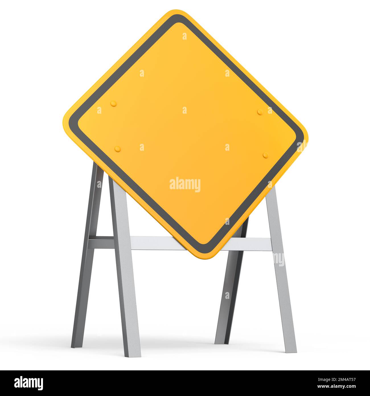 Road signs on stand isolated on white background. 3d render mockup of ...