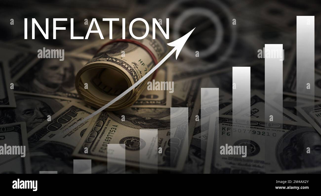 financial graph inflation 2023 and dollars Stock Photo - Alamy