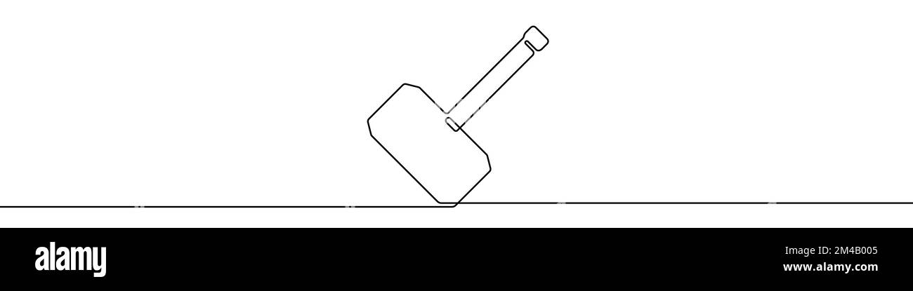 Continuous line drawing of Thor hammer icon. Thor Hammer linear icon ...