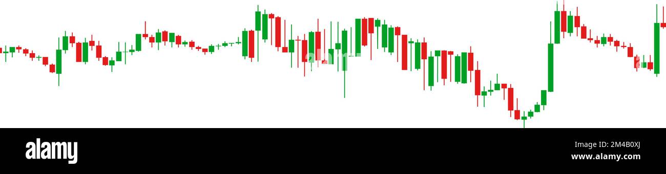 Green and red Japanese candlestick graph chart on white background ...