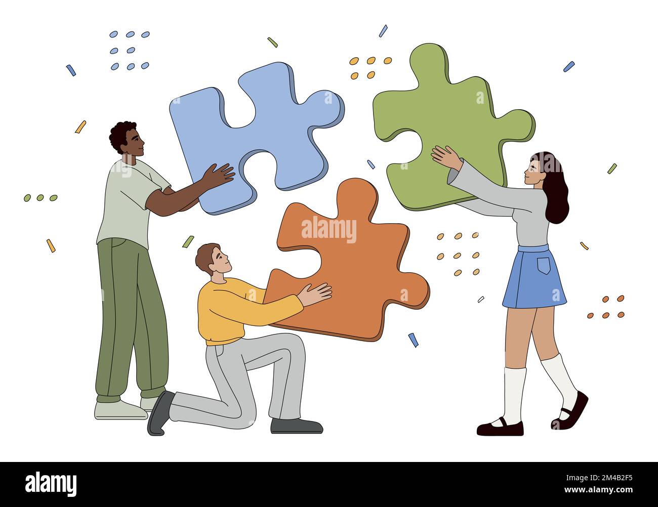 Building process concept team cartoon hi-res stock photography and ...