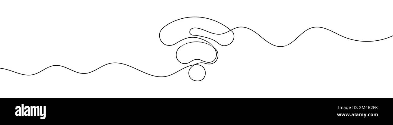 Continuous linear drawing of WI-FI signal icon. One line drawing ...