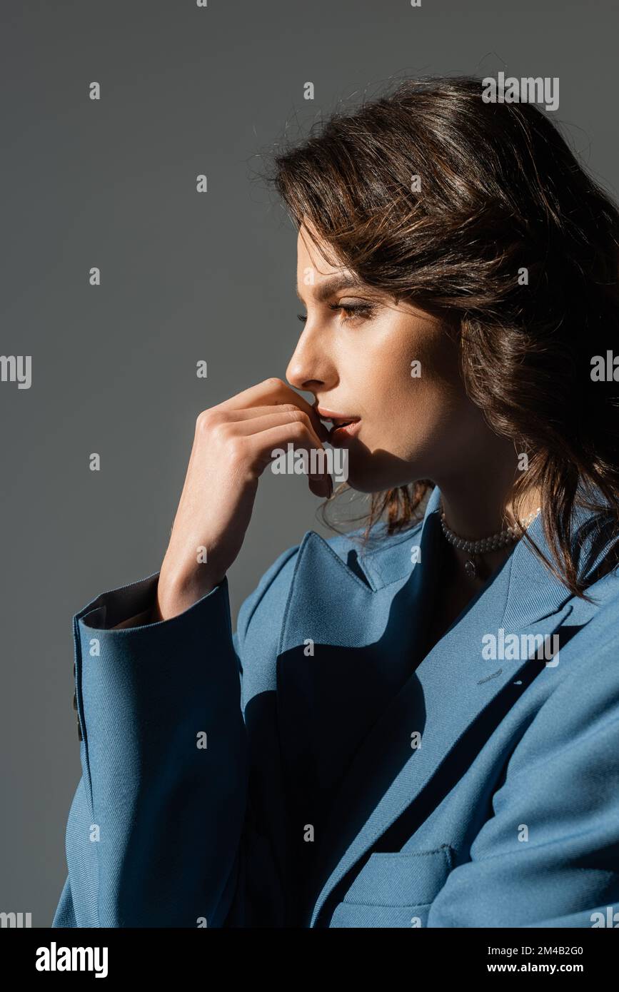 Hand face profile model hi-res stock photography and images - Alamy