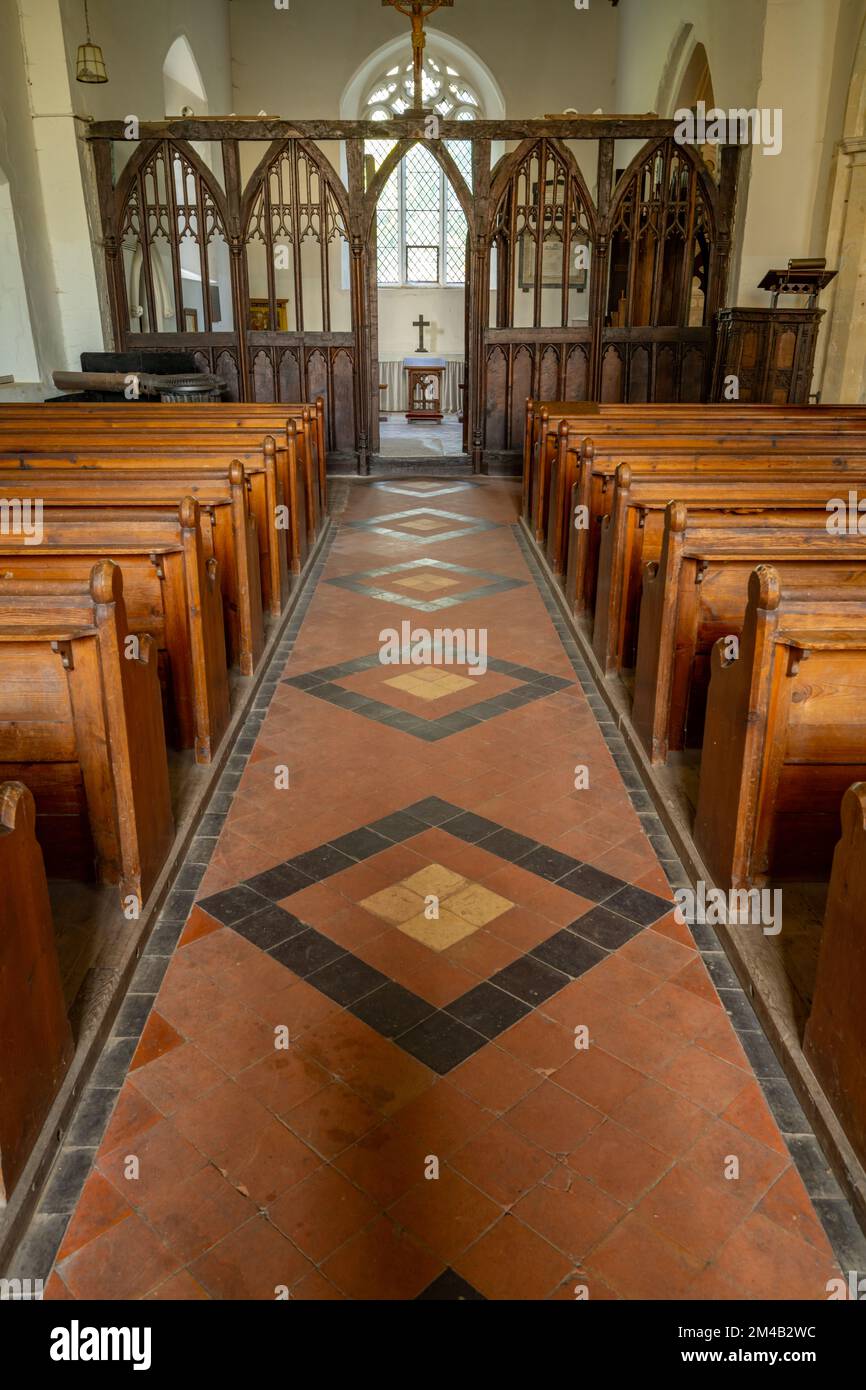 The interior of St Marys church Lower Higham Kent Stock Photo - Alamy