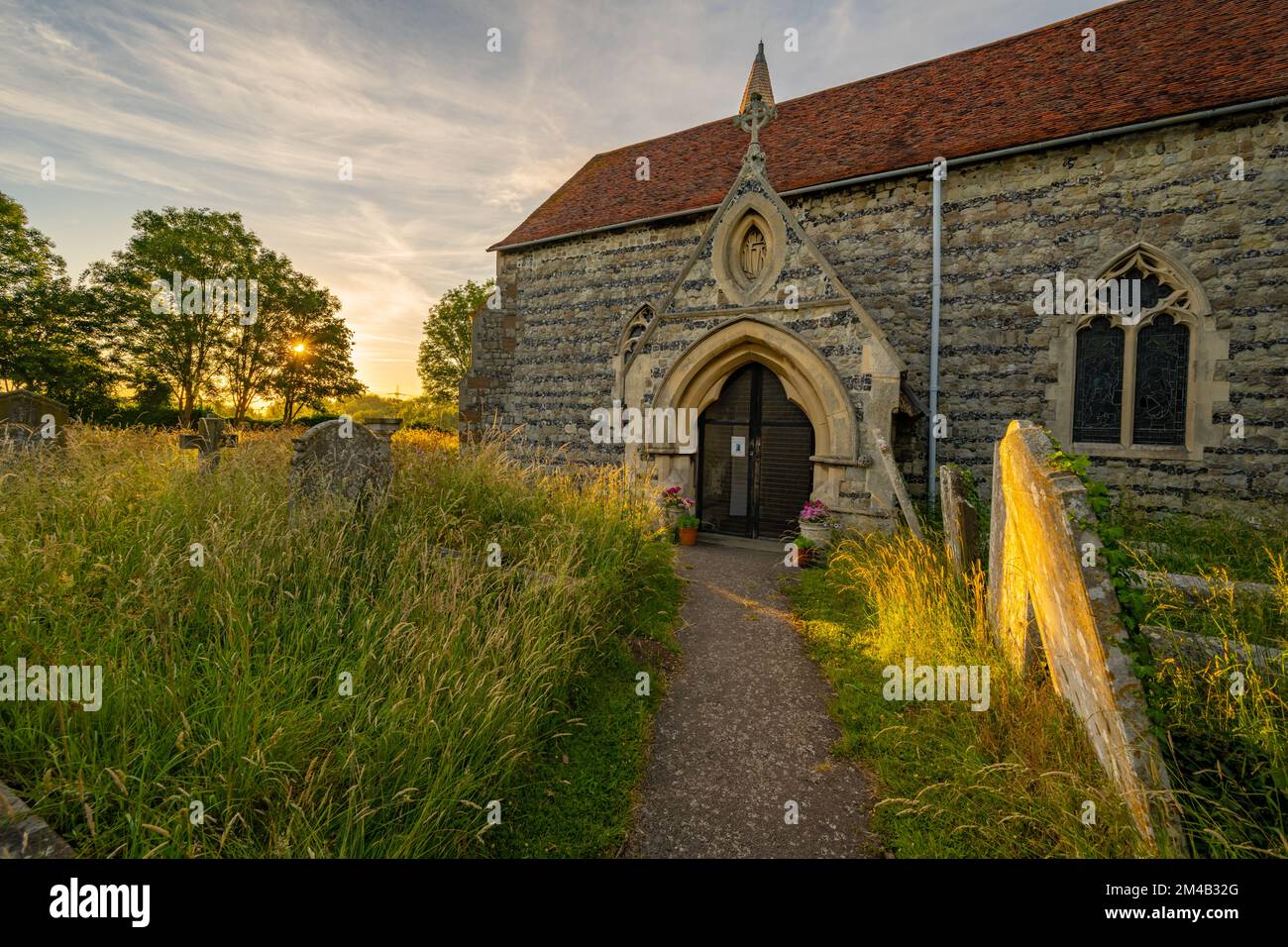 The church yard of St Marys church Lower Higham Kent Stock Photo - Alamy