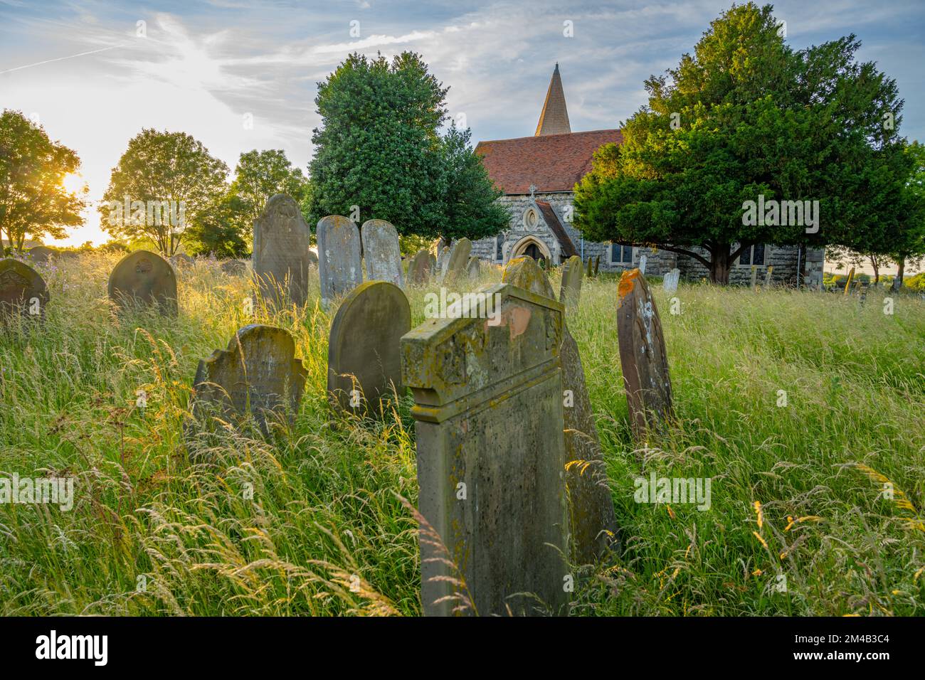 The church yard of St Marys church Lower Higham Kent Stock Photo - Alamy