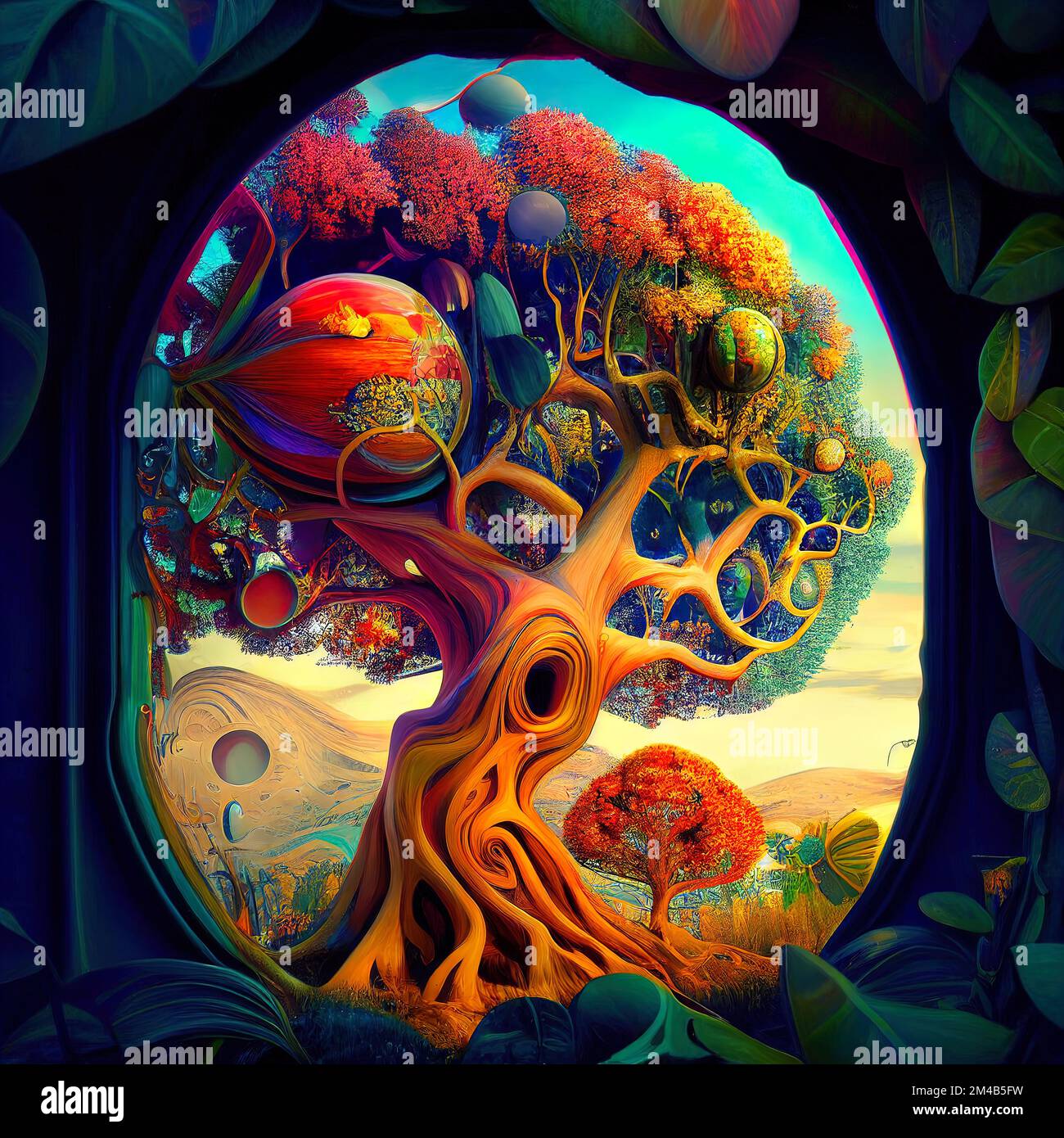 abstract tree of life and desires generating love on valentine's day ...