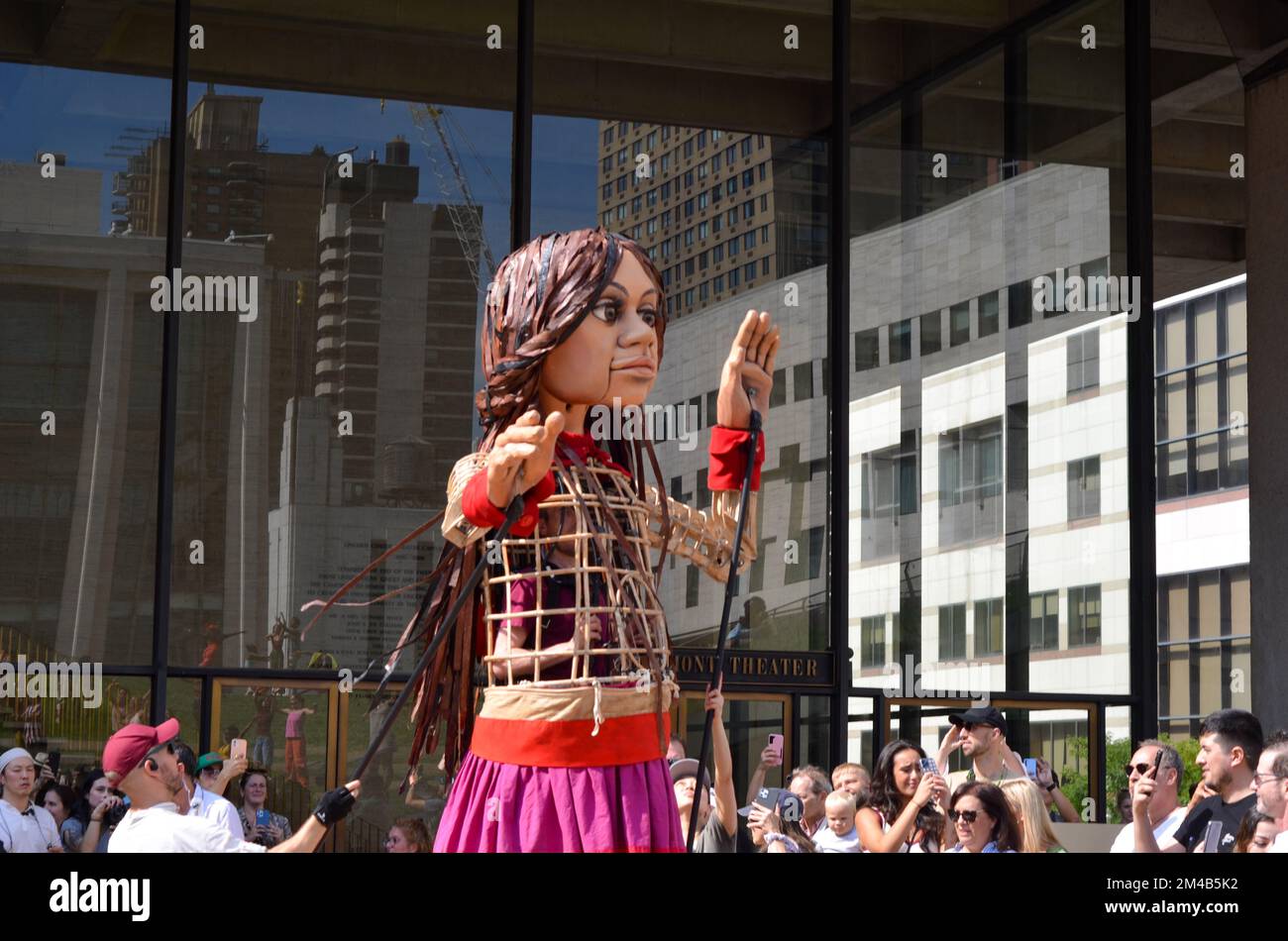 The Little Amal, the 12-foot puppet of a Syrian refugee, begins a ...