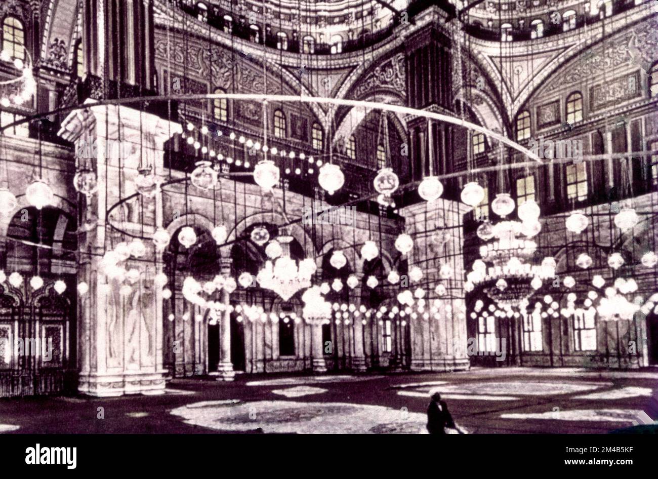 Interior of Mohamed Ali Mosque, Cairo, Egypt 1920s Stock Photo - Alamy