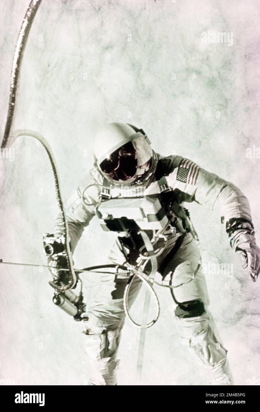 Project Gemini 4: Astronaut Ed White during the first spacewalk, June ...