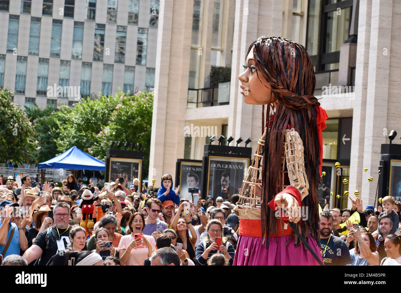 The Little Amal, the 12-foot puppet of a Syrian refugee, begins a ...