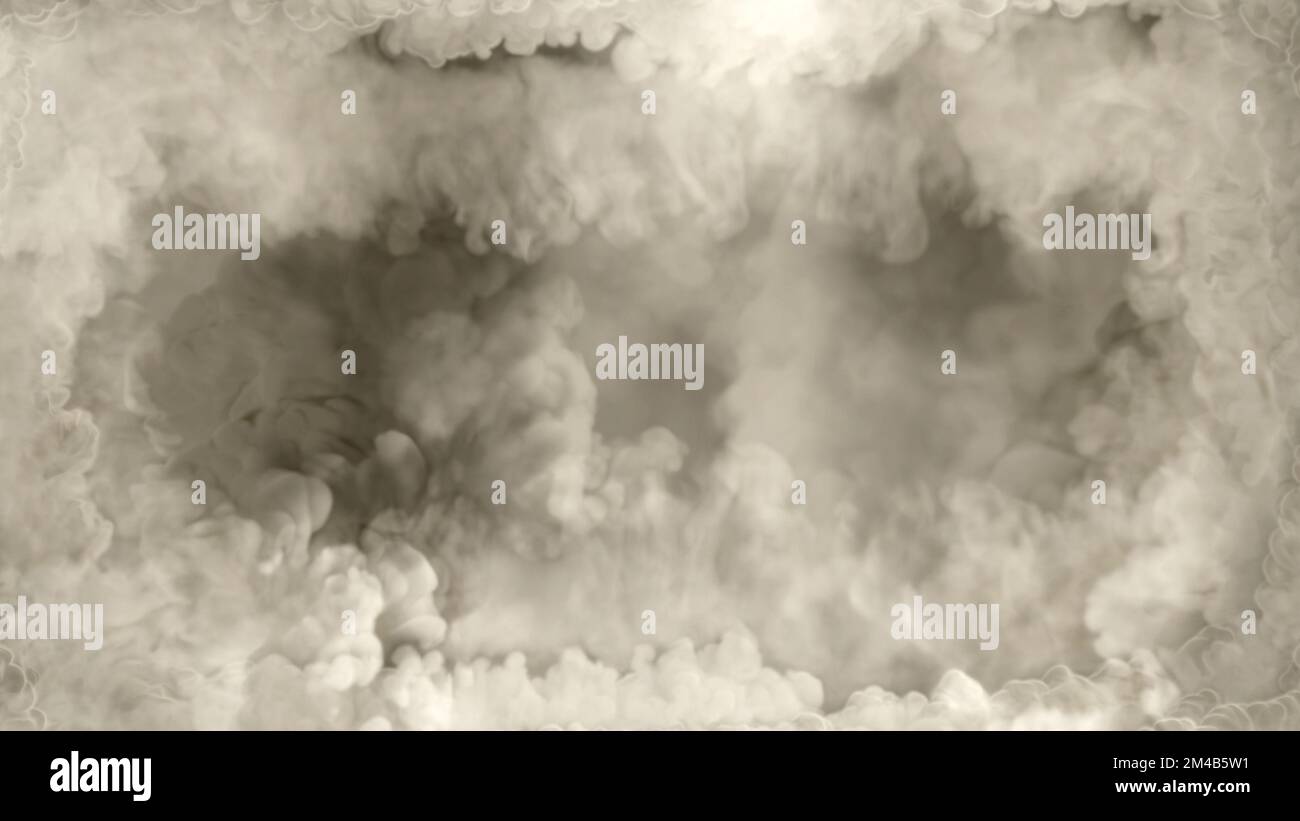 White smoke square frame for content like tunnel in clouds - abstract ...