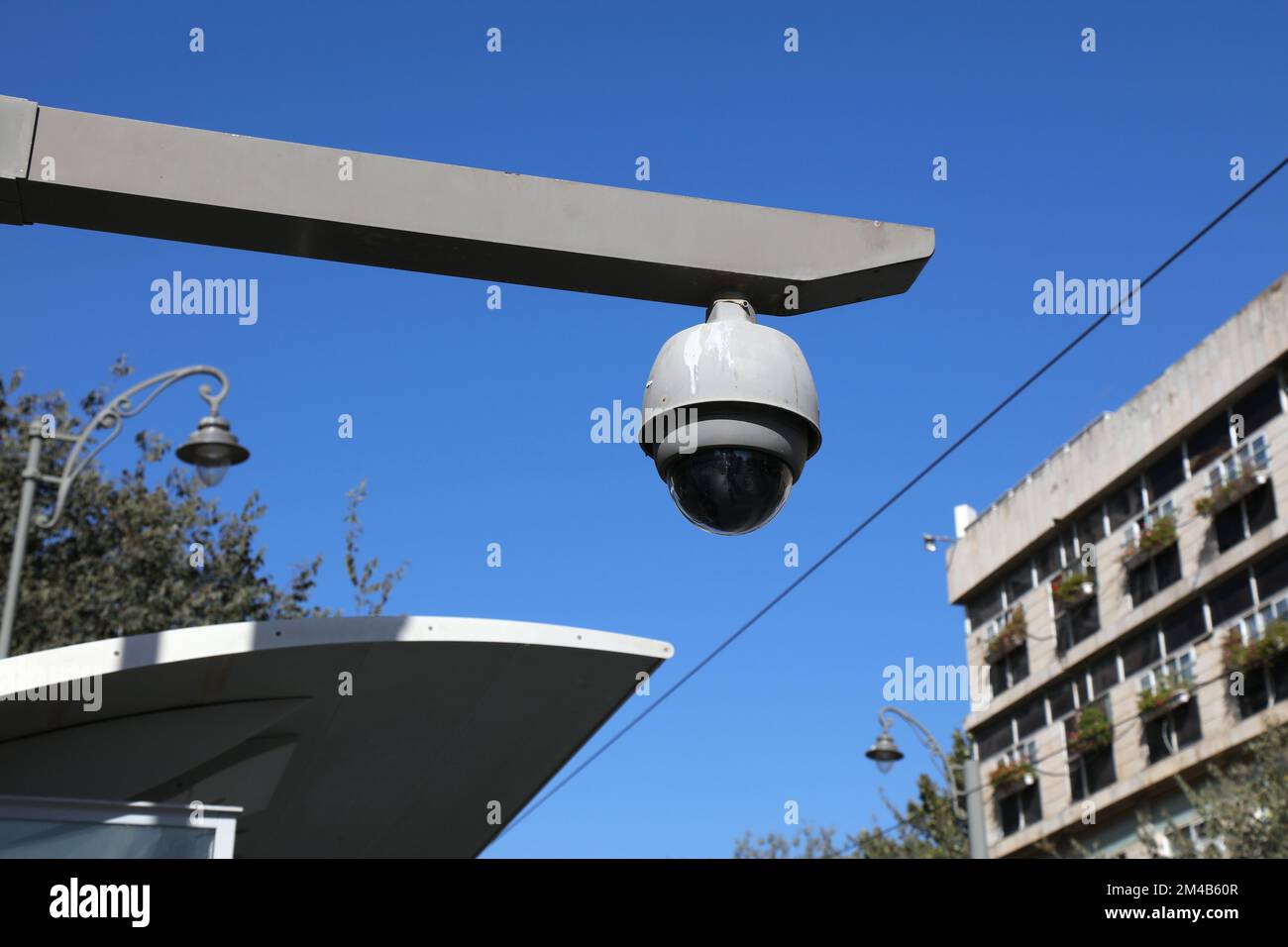 Security camera in Jerusalem city, Israel. CCTV equipment. Security ...