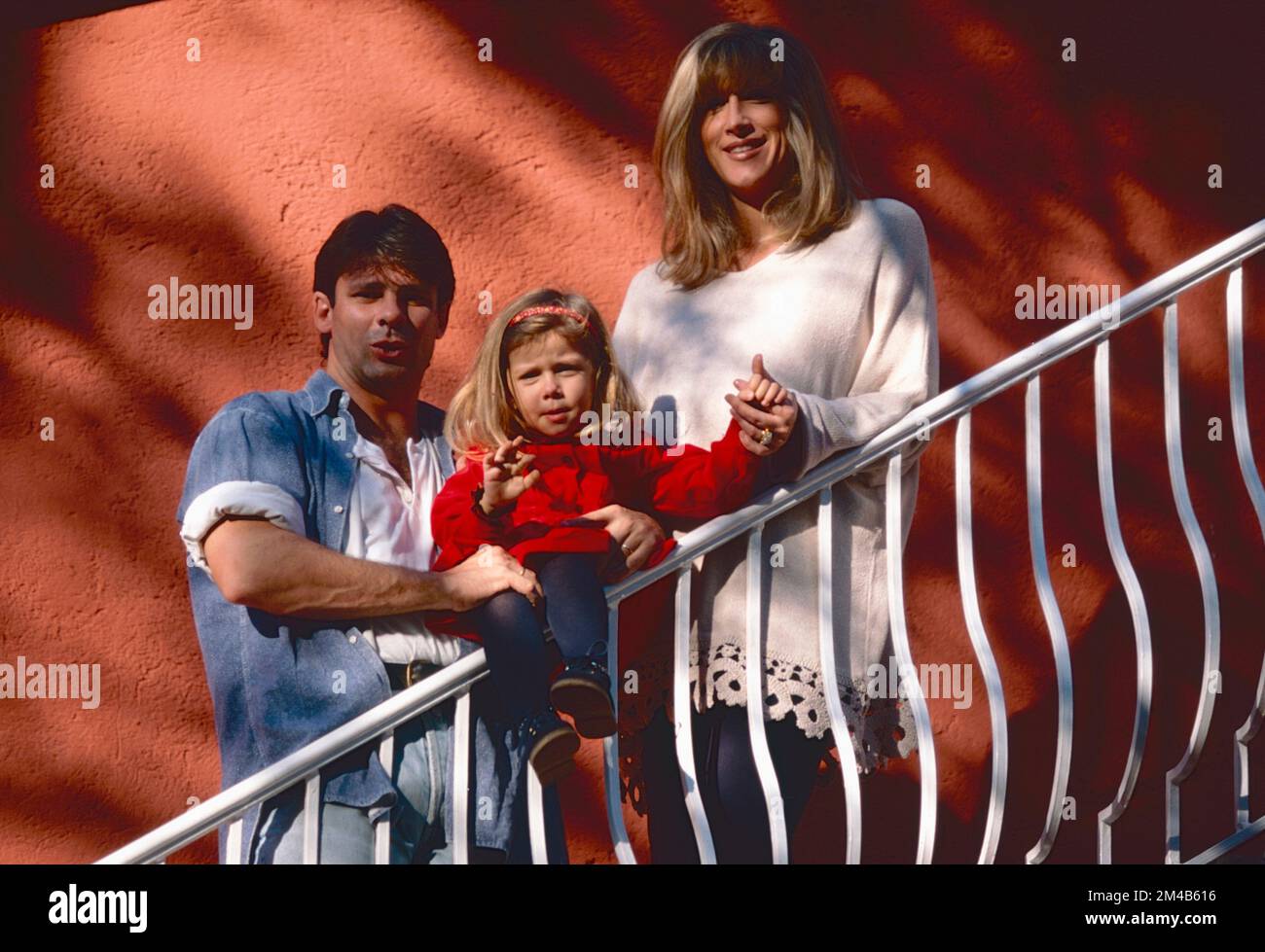 Italian football player Sebastiano said Sebino Nela with his wife and ...