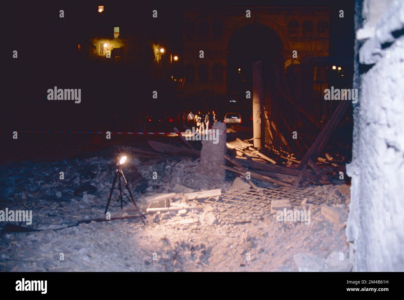 Italian police at the site of the mafia-terrorist bombing attack at St ...