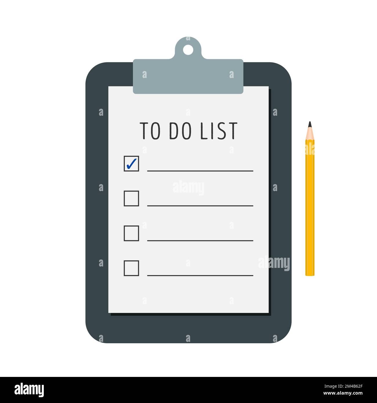 To do list clipped to a clipboard. Vector illustration assignment list ...