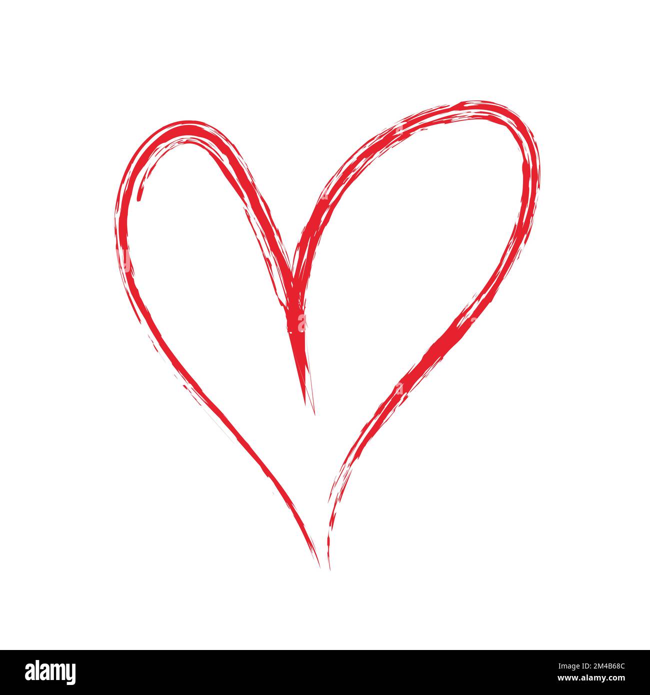 Brushstroke funky heart vector. Heart shape illustration. Hand-drawn ...