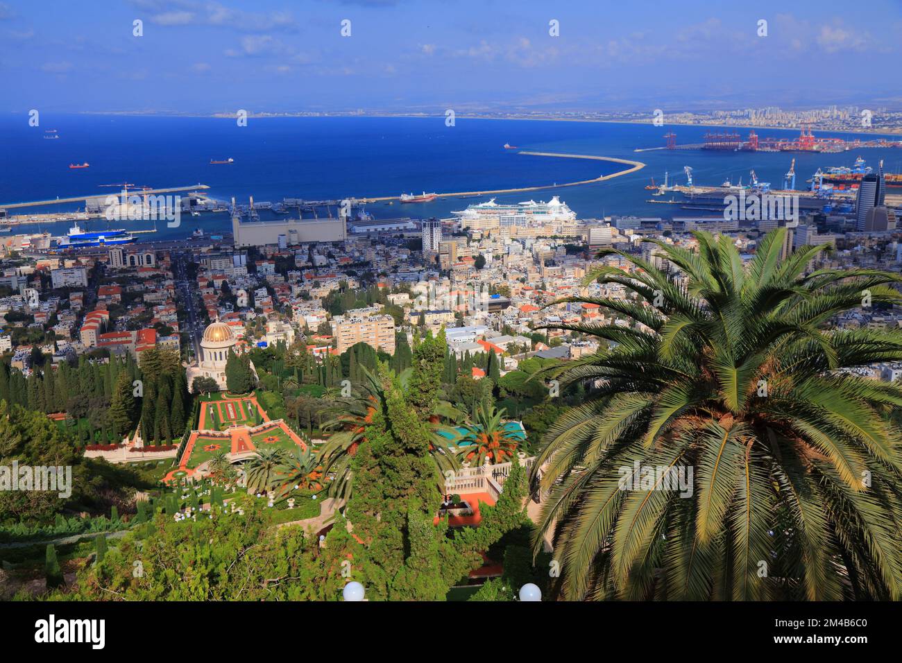 Haifa city, Israel. Cityscape of Haifa with Baha'i Gardens Stock Photo ...