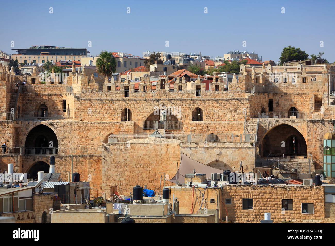 Old Jerusalem - cityscape view with old City Walls. UNESCO World ...