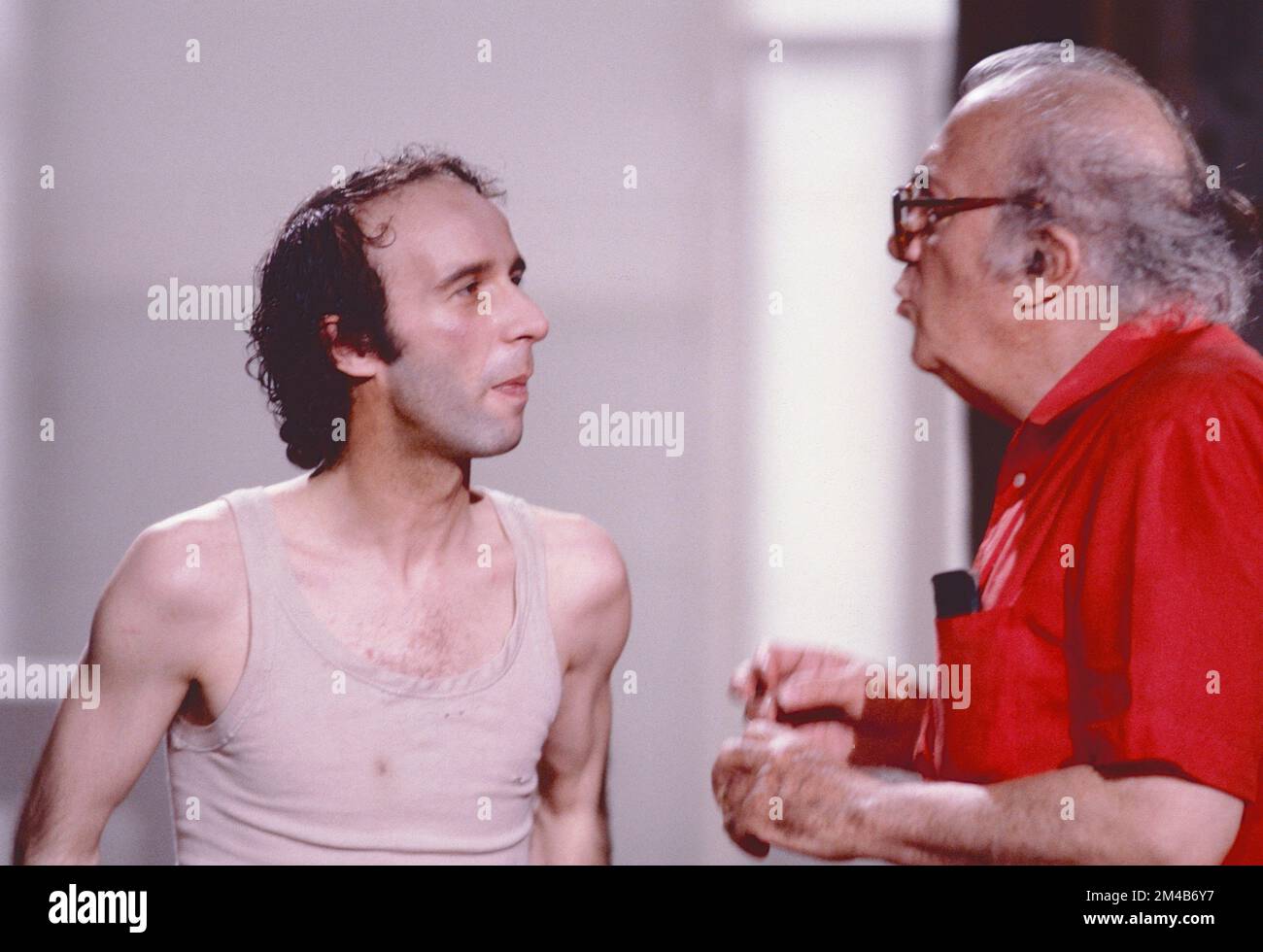 Italian actor Roberto Benigni and film director Federico Fellini, Italy ...