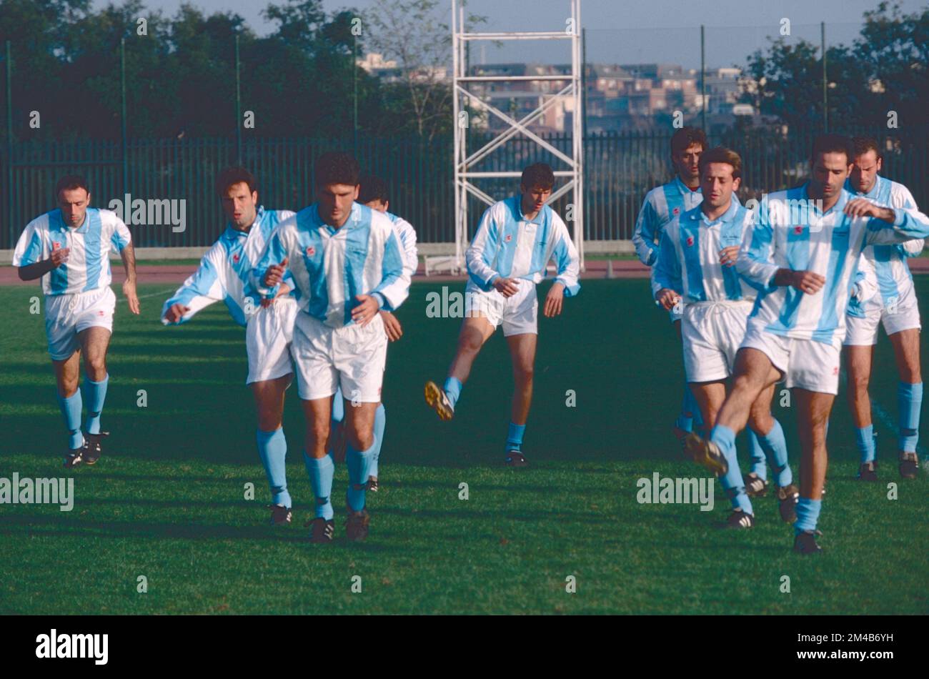 AS Astrea prison police football team in the field ready to play, Rome ...