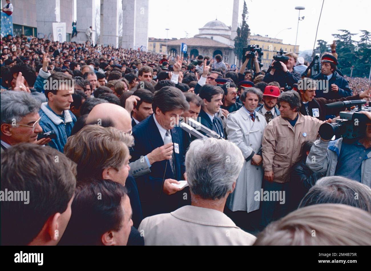 Albanian politician President Sali Berisha leader of the Democratic ...