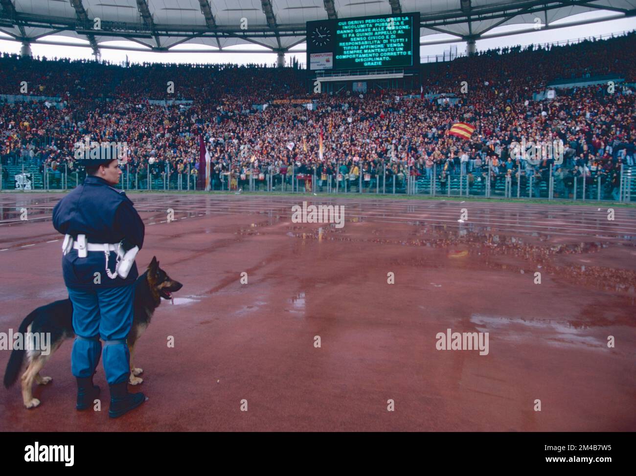 The Curva Sud with the Roma football club supporters during the match ...