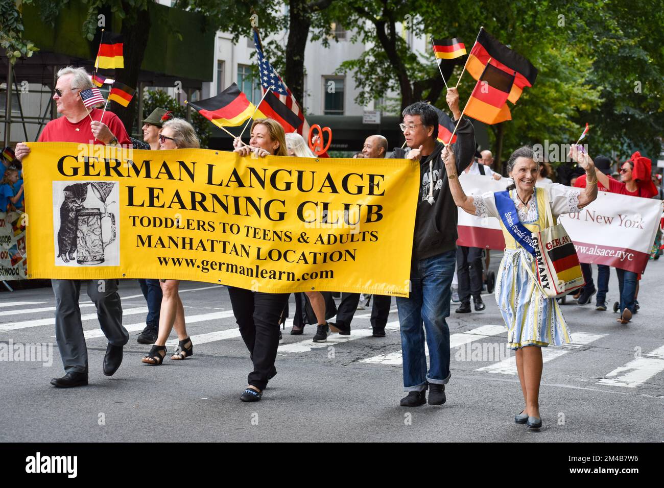 The German Language Learning Club marching on Fifth Ave during the ...