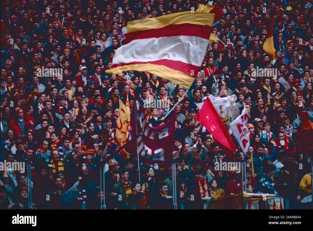 The Curva Sud with the Roma football club supporters during the match ...