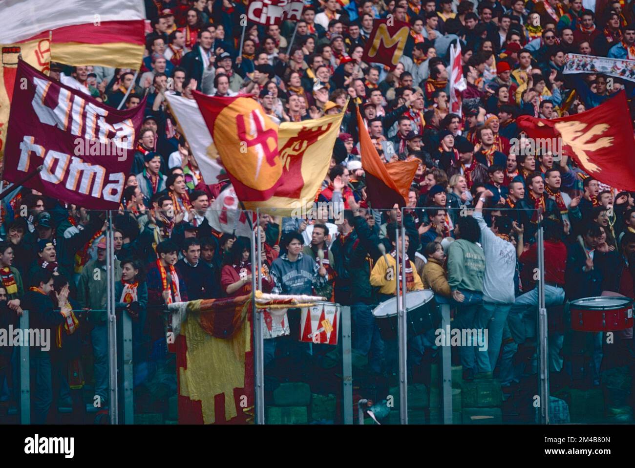 The Curva Sud with the Roma football club supporters during the match ...
