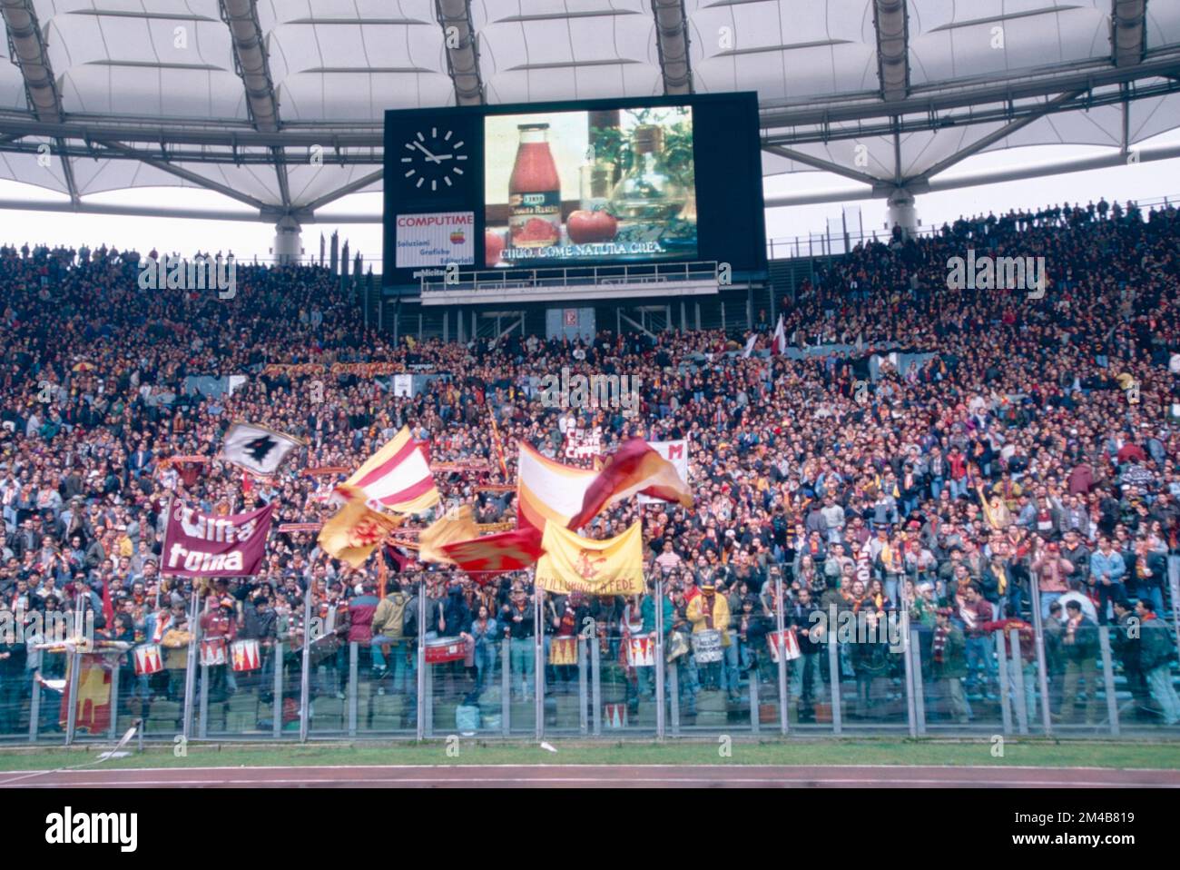 The Curva Sud with the Roma football club supporters during the match ...