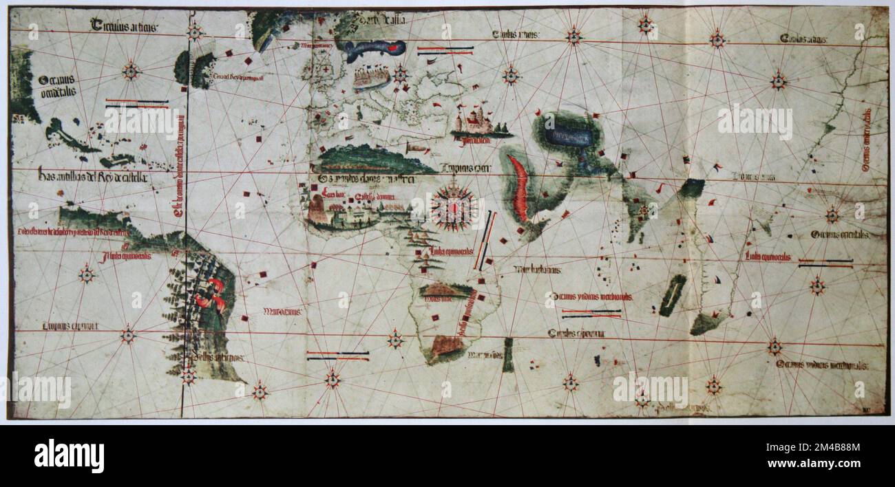 Planisphere said Cantino, 1502 Stock Photo - Alamy