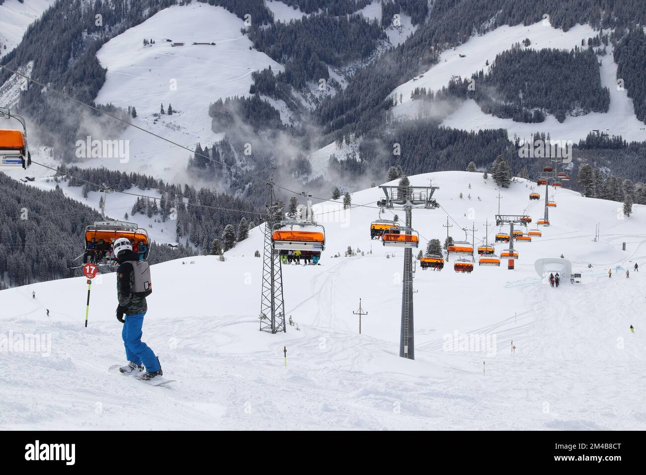 ZELL AM ZILLER, AUSTRIA - MARCH 14, 2019: People visit Zell Am Ziller ...