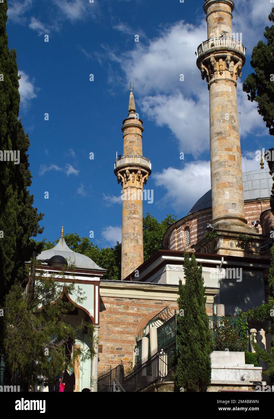 An outdoor view of the Emir Sultan Mosque in Bursa, Turkey Stock Photo ...