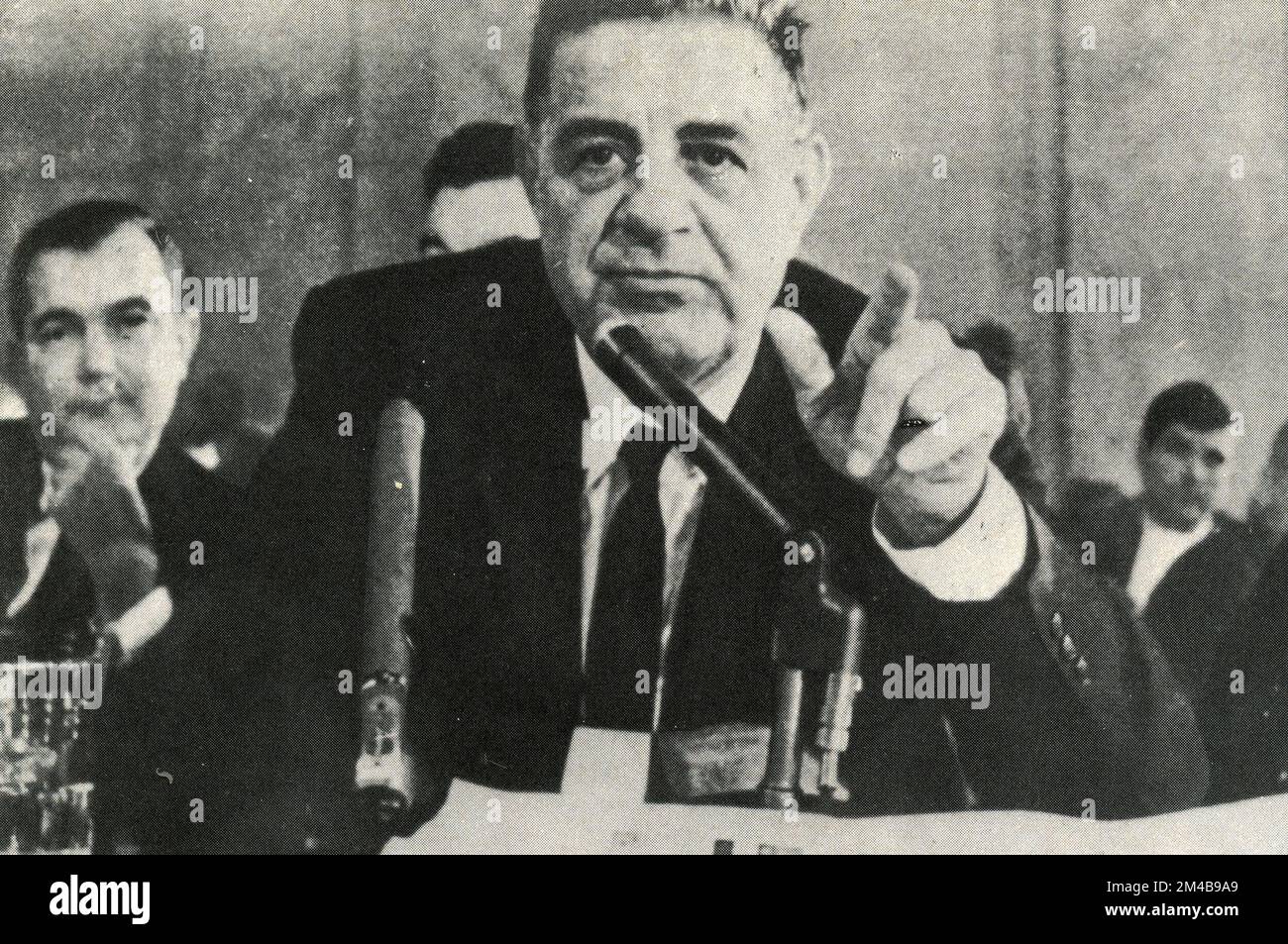 American mobster Joe Valachi testifies in front of the Kefauver ...