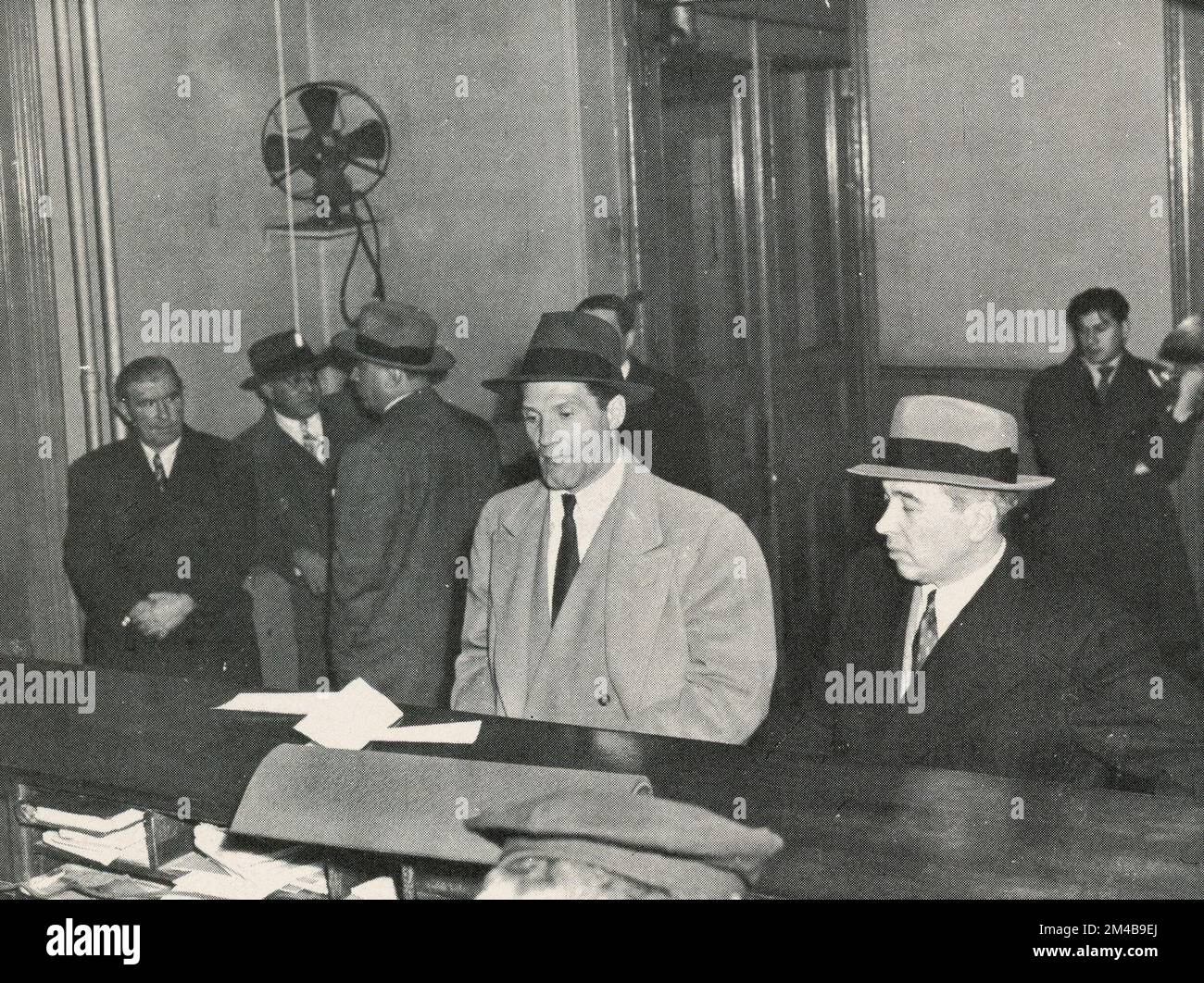 Italian-American crime boss and mafia mobster Joe Adonis (right) and Salvatore Moretti at a ...