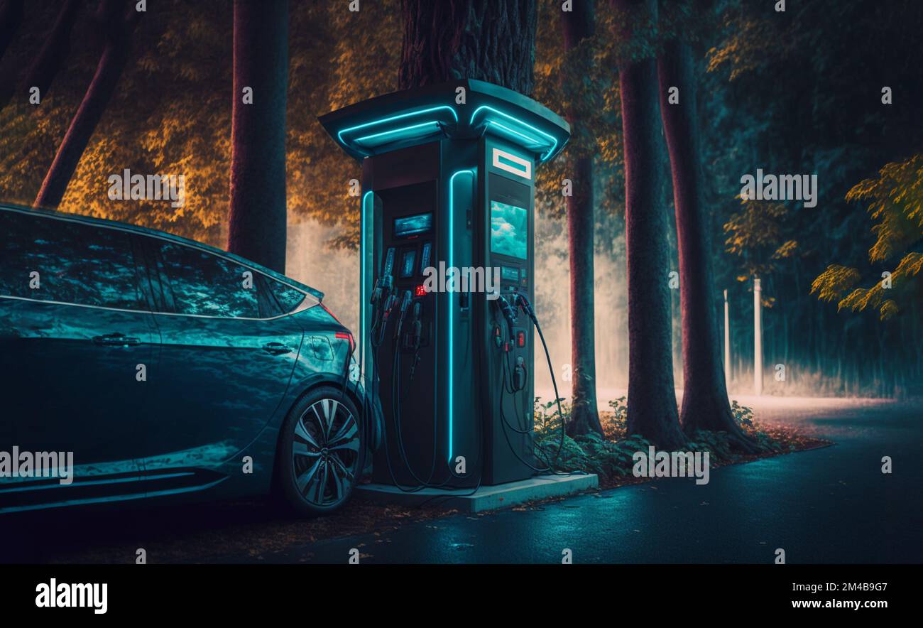 electric car charging station, front view Stock Photo - Alamy