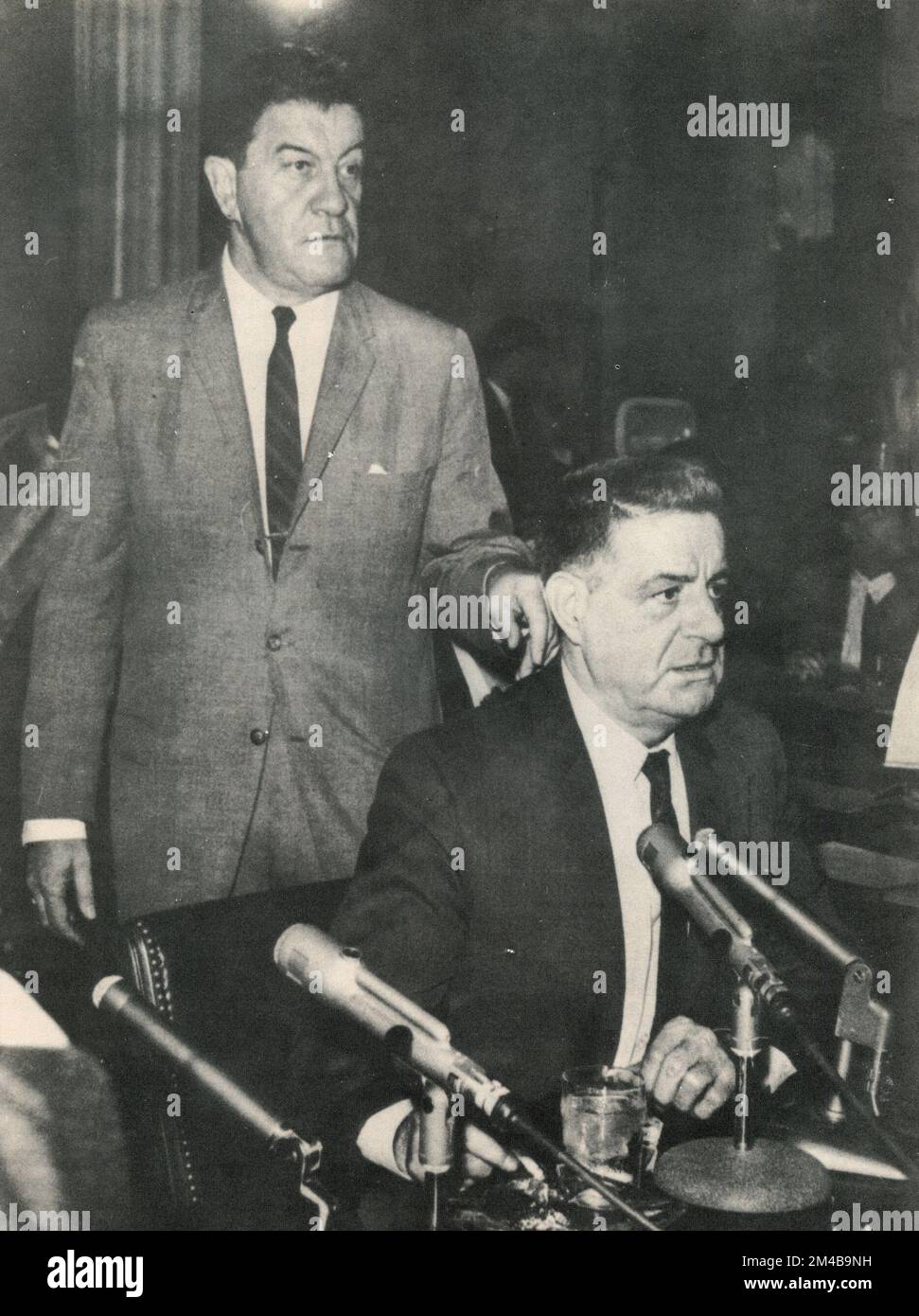 American mobster Joe Valachi testifies in front of the Kefauver ...