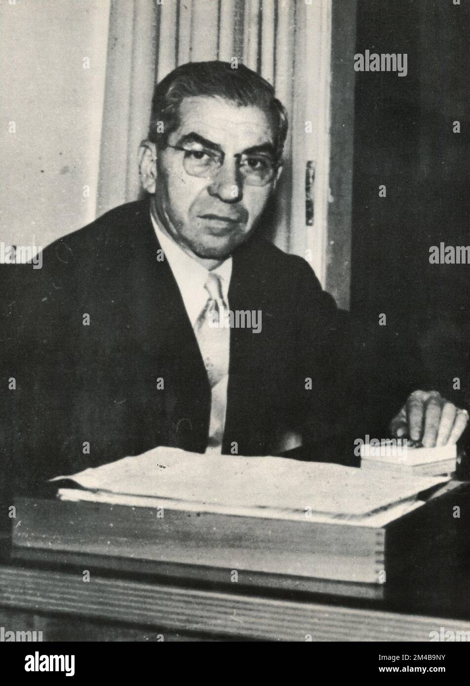 Italian-born American gangster and mafia mobster Salvatore Lucania aka Lucky Luciano, Italy ...